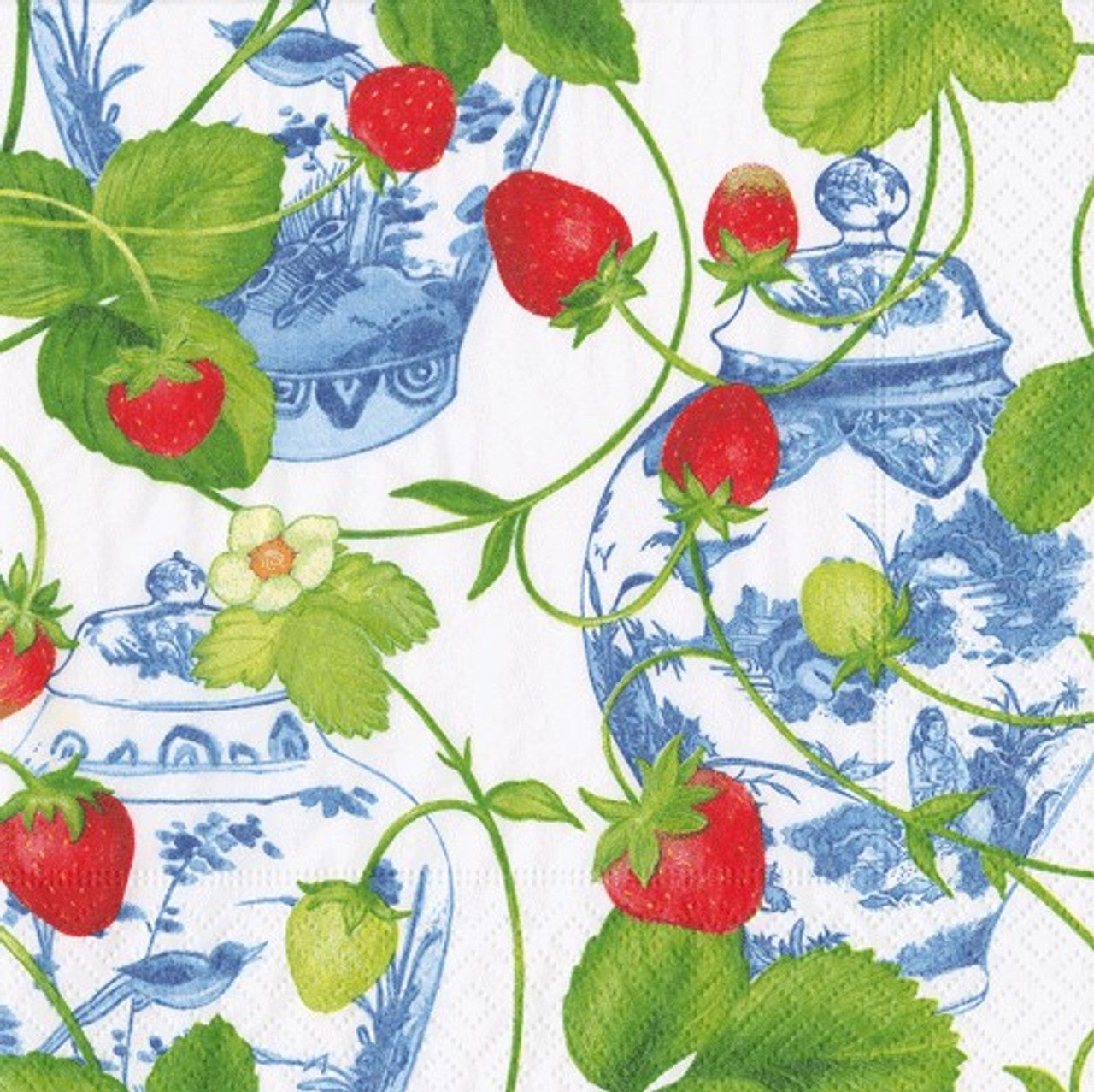 Paper Napkins (Lunch): Strawberries and Cream – The Johnston Collection