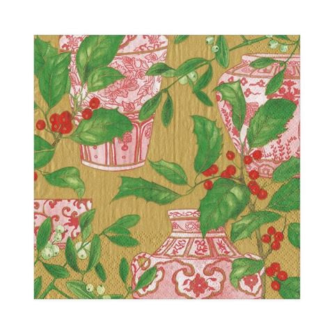 Paper Napkins (Cocktail): Christmas - Holly and Porcelain – The ...